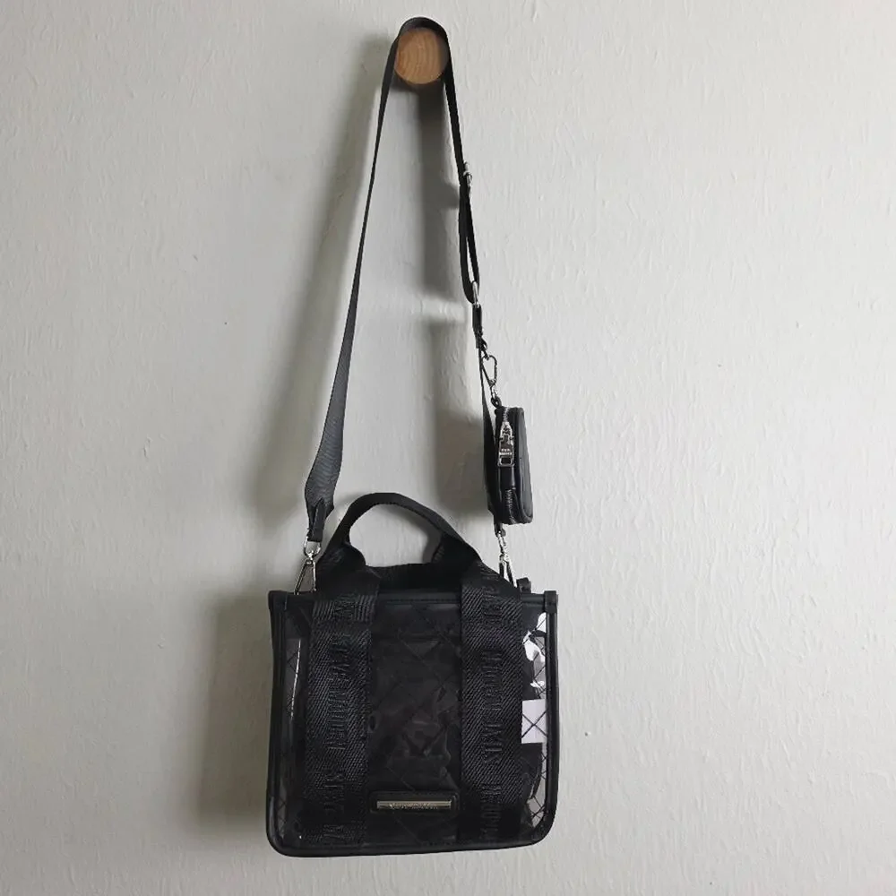 Steve Madden | Bags | Steve Madden Viral Bwebbero Clear Black Logo ...